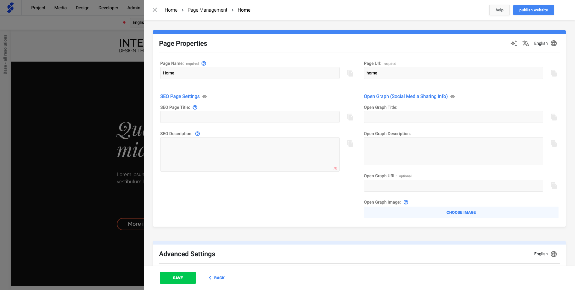 How to optimize Page Settings